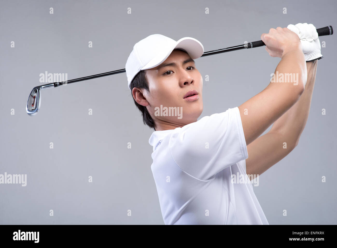 Man training golf swing hi-res stock photography and images - Alamy