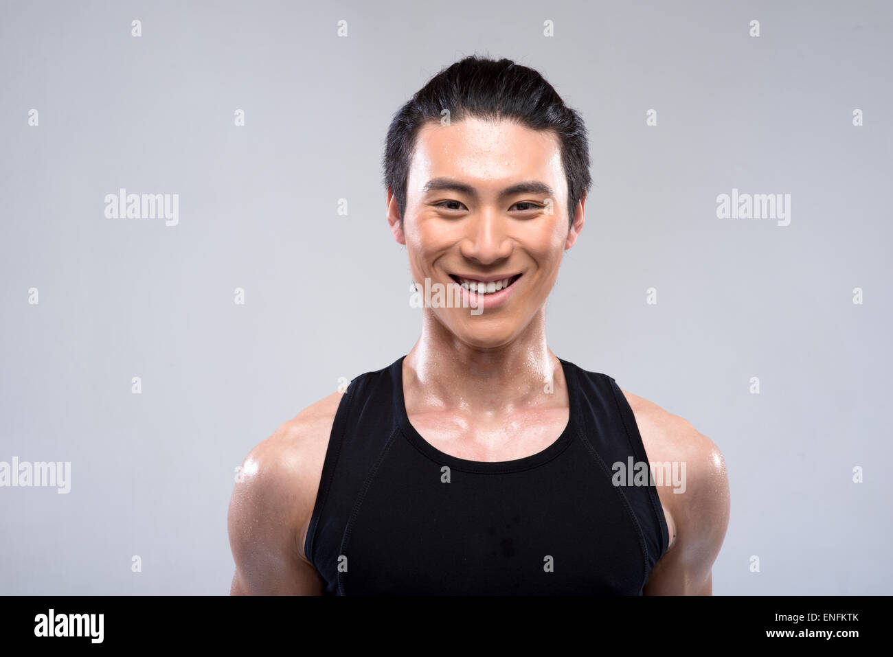 Young man sweating after exercise Stock Photo - Alamy
