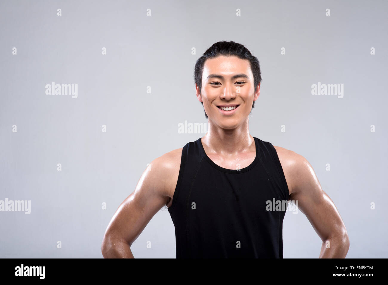 Young man sweating after exercise Stock Photo - Alamy