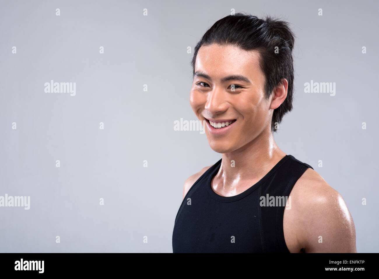 Young man sweating after exercise Stock Photo - Alamy