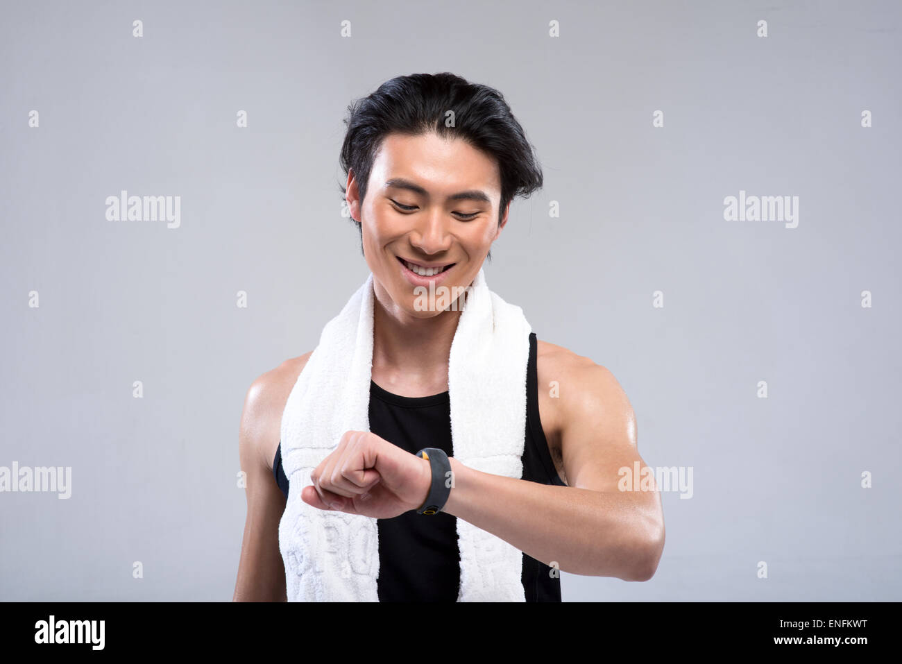 Young man smart watch hi-res stock photography and images - Alamy