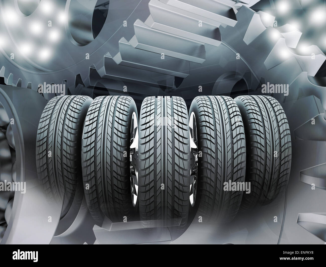 Wheels on abstract background Stock Photo - Alamy