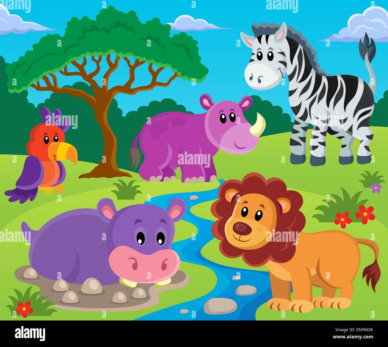 Animals topic image 2 - picture illustration Stock Photo - Alamy