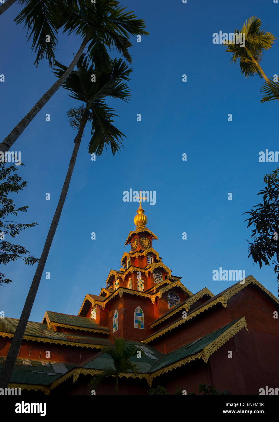 Monastery Tower, Sittwe, Myanmar Stock Photo - Alamy