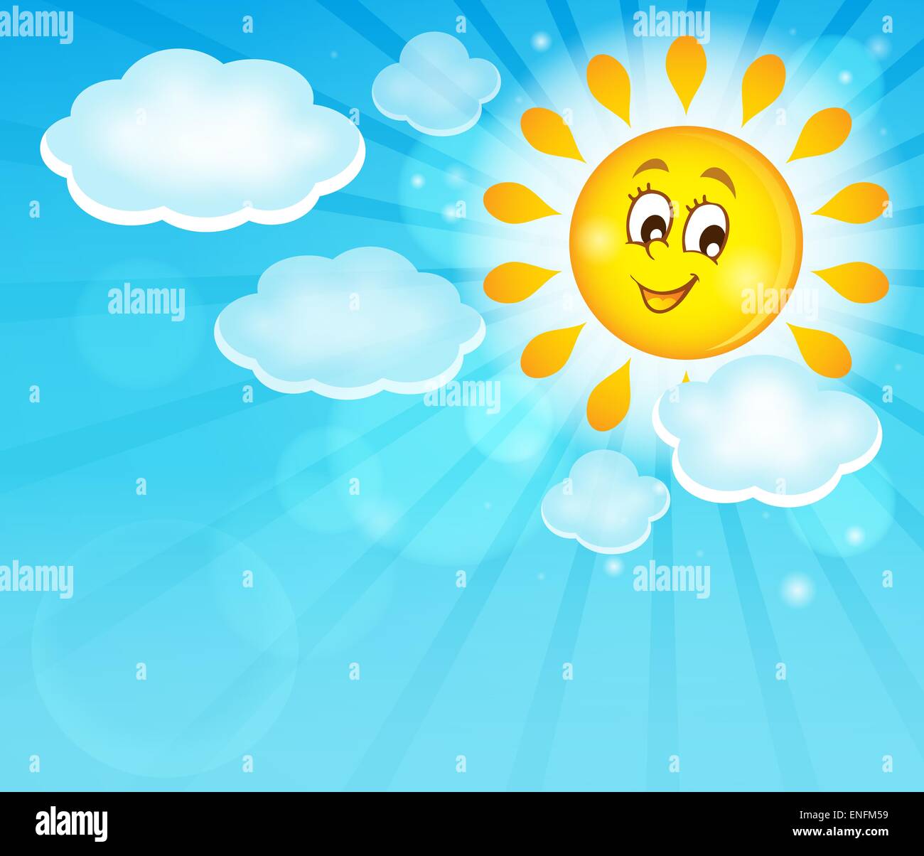 Image with happy sun theme 5 - picture illustration Stock Photo - Alamy