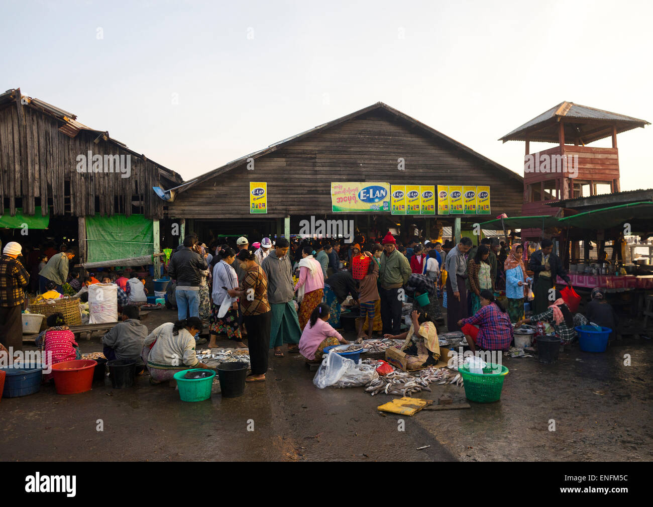 Fish Market, Sittwe, Myanmar Stock Photo - Alamy