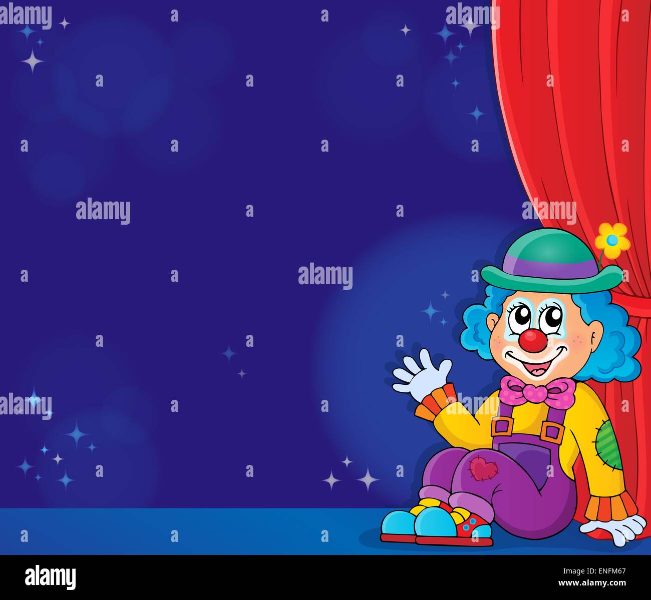 Sitting clown theme image 5 - picture illustration Stock Photo - Alamy