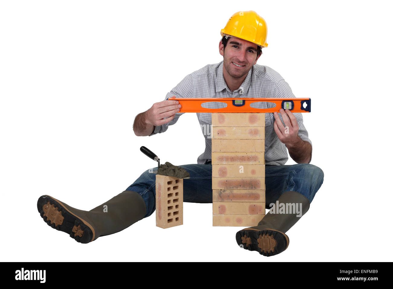 Bricklaying skill Cut Out Stock Images & Pictures - Alamy