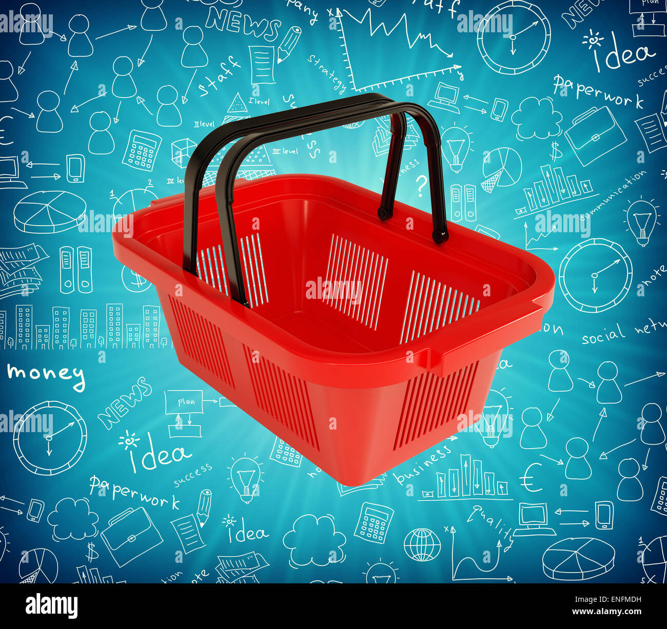 Red shopping basket Stock Photo - Alamy