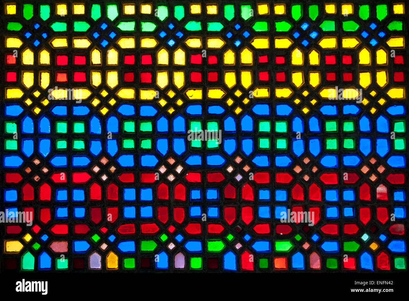 Stained glass window in the City Palace of the Maharaja, Udaipur ...