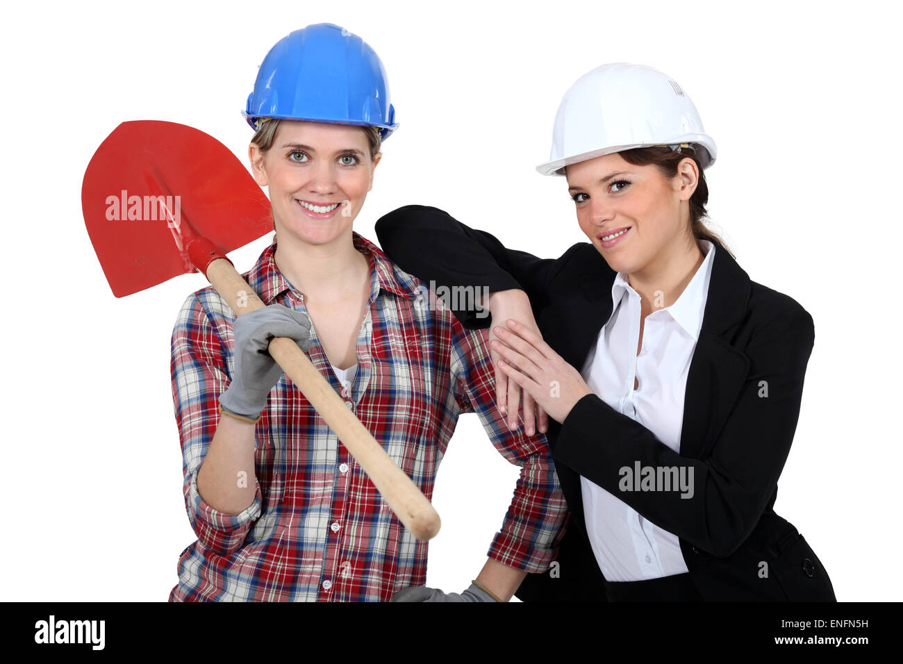 Female architect and builder Stock Photo - Alamy