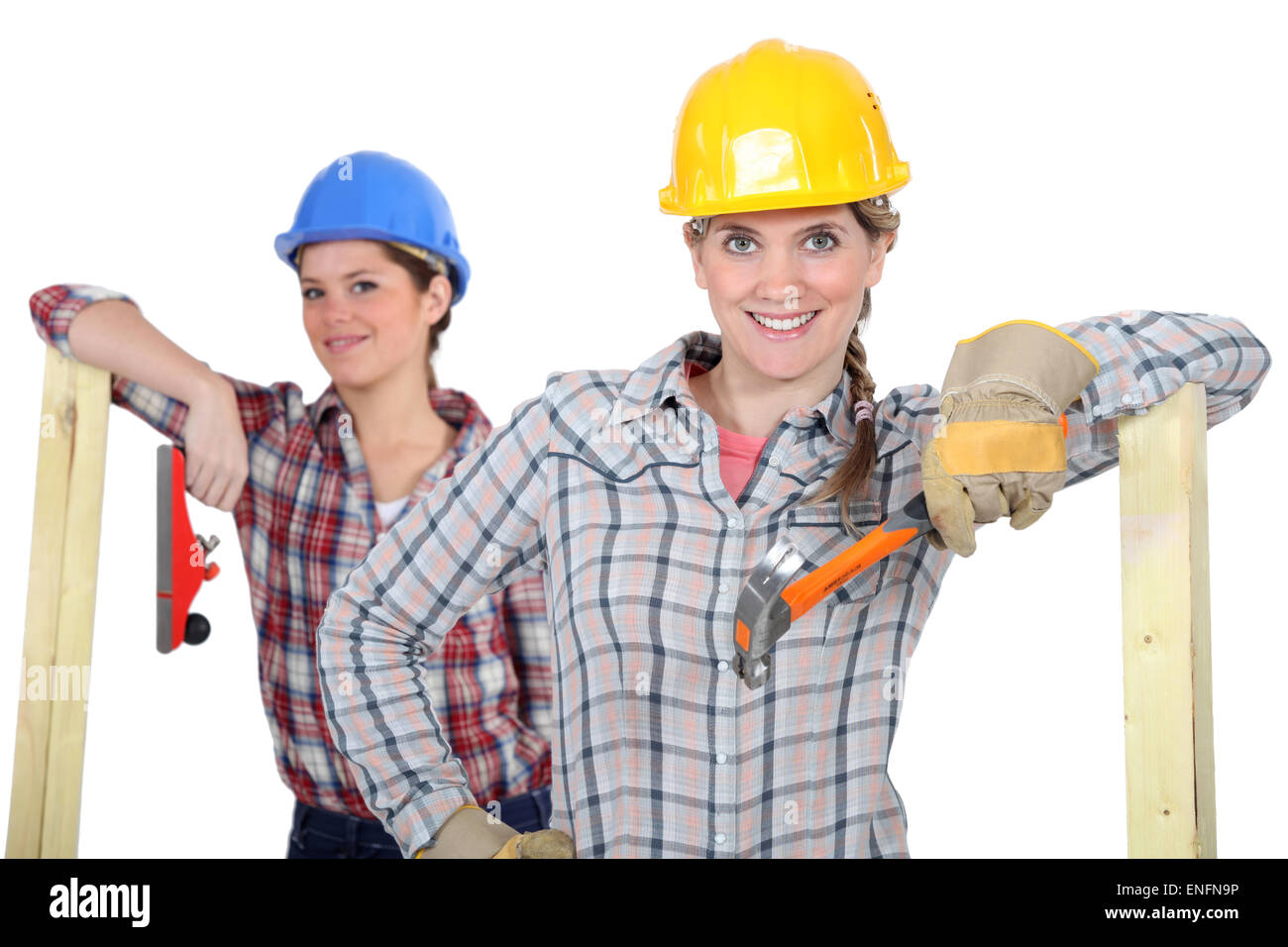 Lady carpenter with hammer hi-res stock photography and images - Alamy