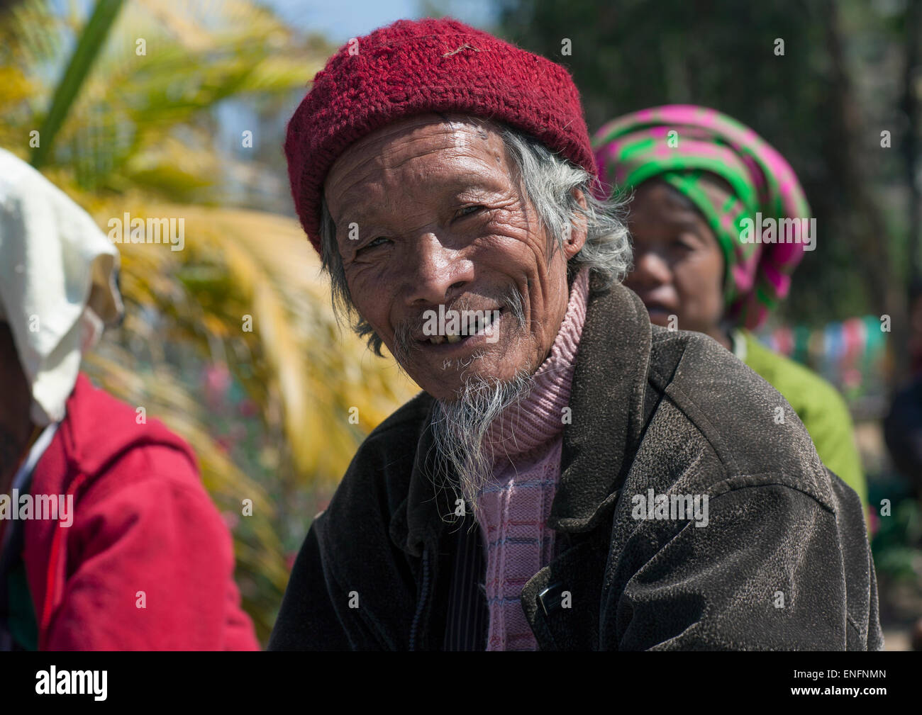 Old Chin Man With A Beard, Mindat, Myanmar Stock Photo - Alamy