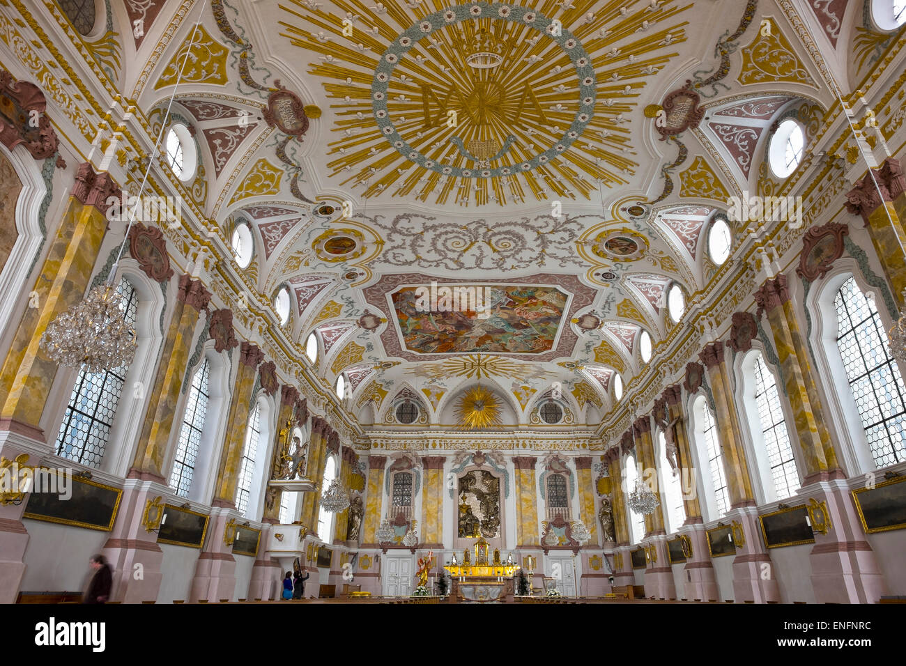 Upper church of the Bürgersaalkirche church, historic centre, Munich ...