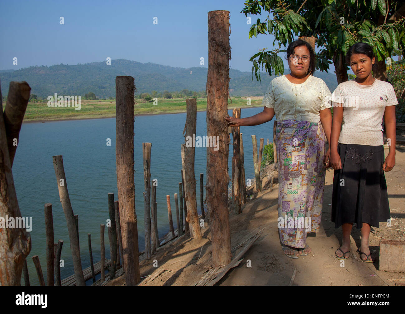Rohingya Women In Front Of A River, Thandwe, Myanmar Stock Photo - Alamy