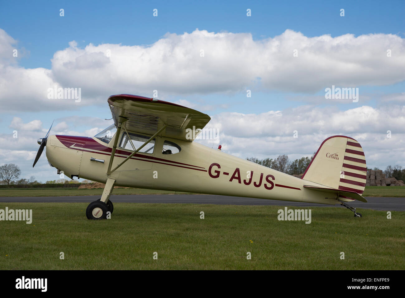 Cessna 120, built 1947, Registered G-AJJS, at Breighton Stock Photo - Alamy
