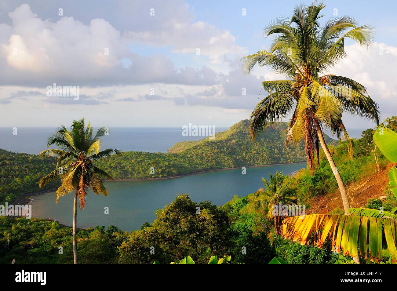 The northern tip of the island Grande-Terre with the Baie de Handréman ...