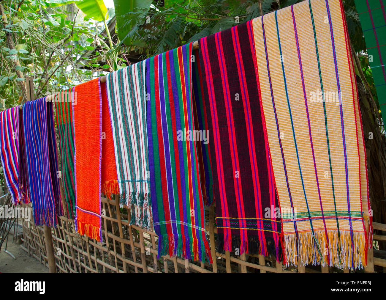 Chin Traditional Textiles, Mrauk U, Myanmar Stock Photo - Alamy