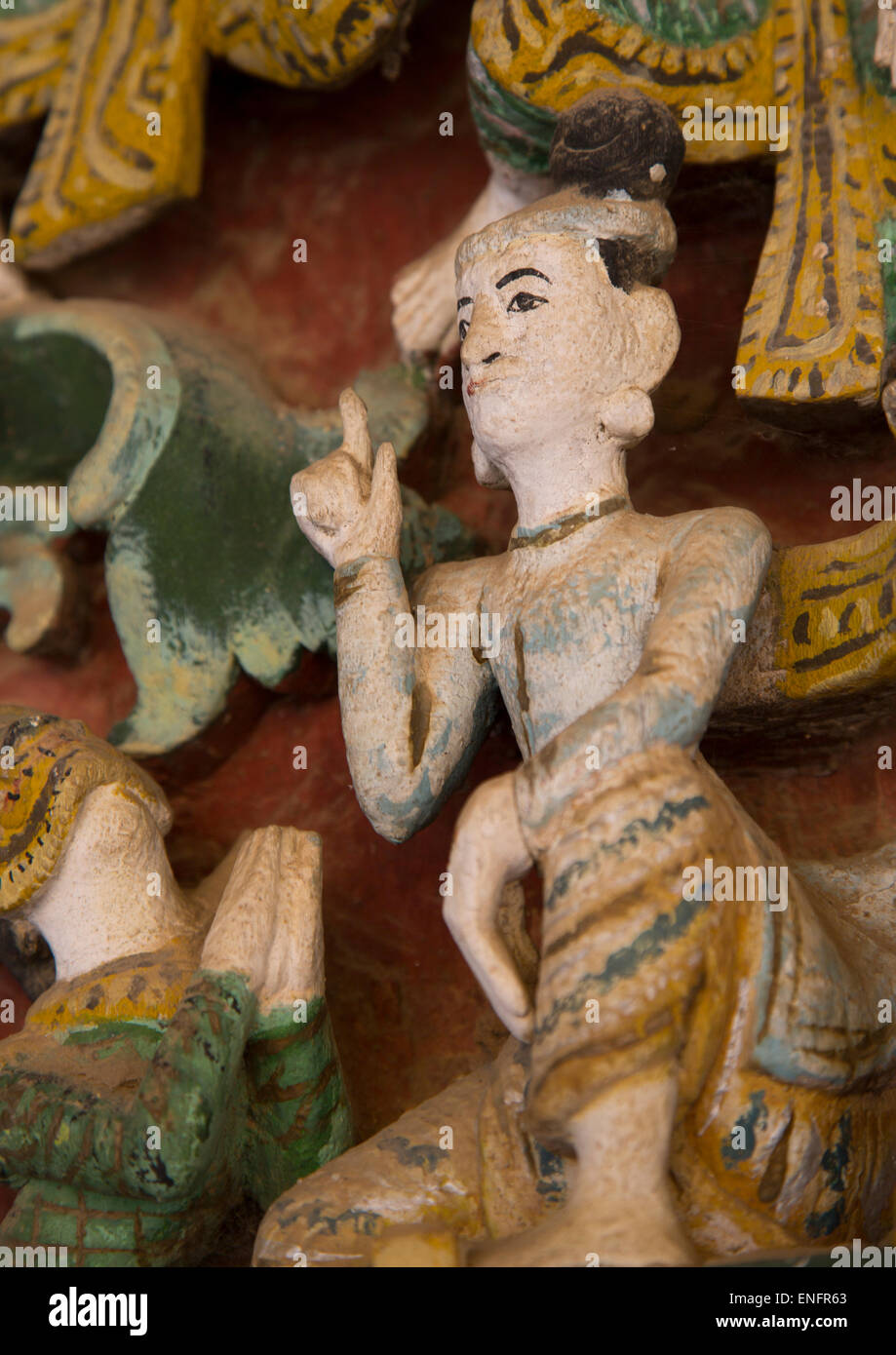 Statue In Shwe Zigon Paya Golden Temple, Bagab, Myanmar Stock Photo - Alamy