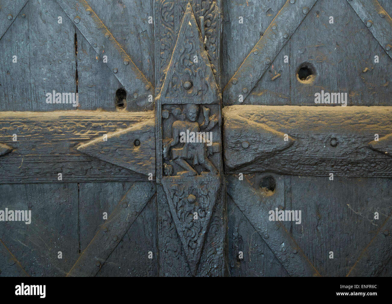 Detail Of A Door In Shwe Zigon Paya Golden Temple, Bagab, Myanmar Stock ...