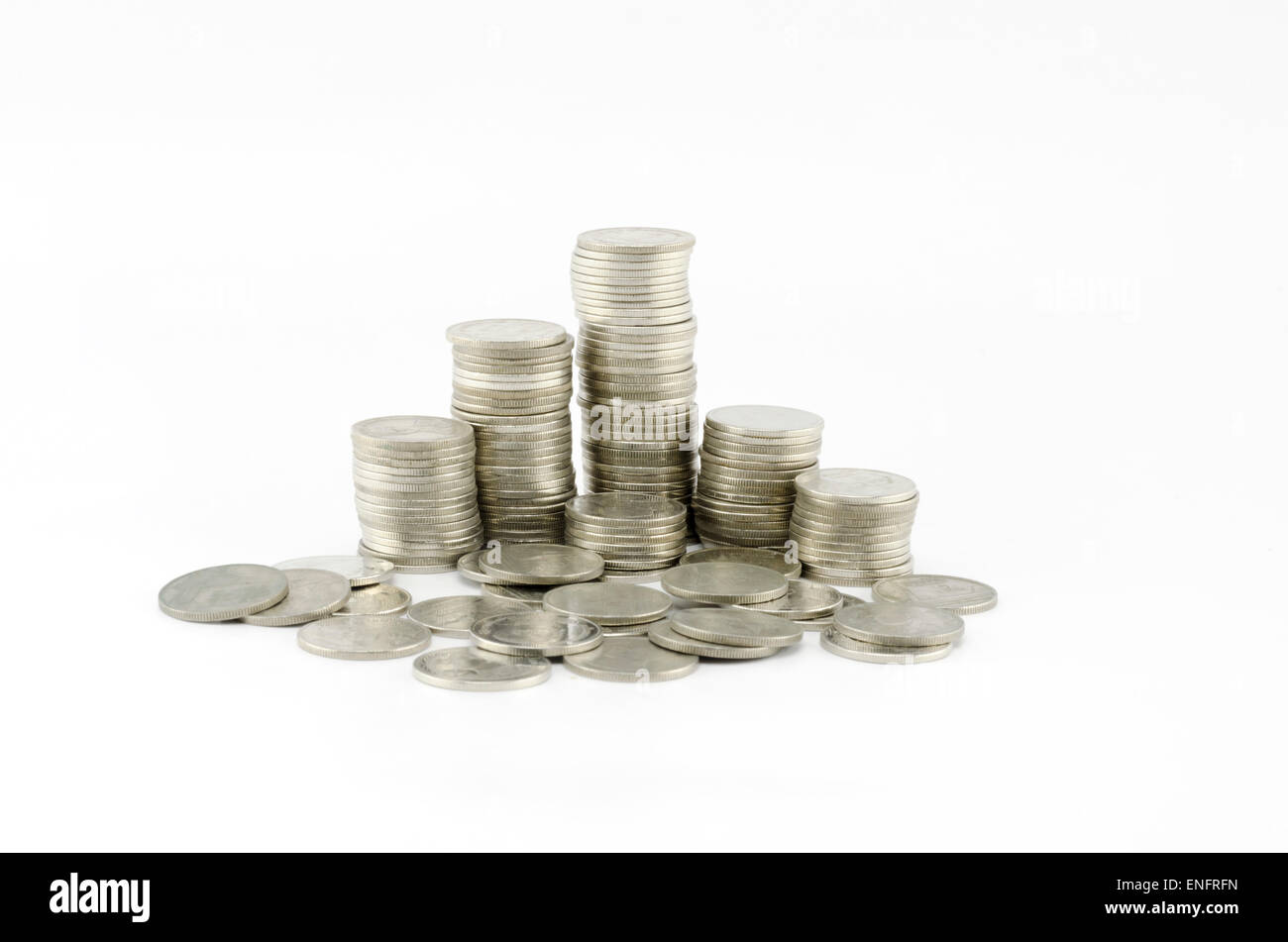 silver coin isolated on white background Stock Photo - Alamy