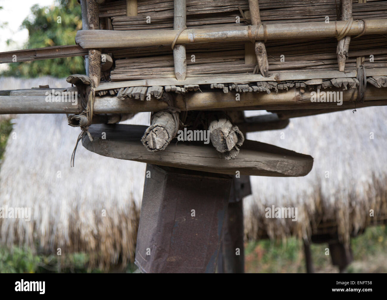 Traditional Wooden Warehouse On Stilts, Mindat, Myanmar Stock Photo - Alamy