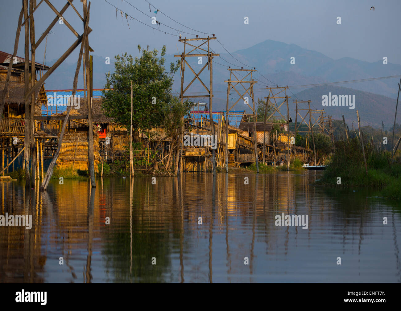 Typical House On Stilts, Inle Lake, Myanmar Stock Photo - Alamy