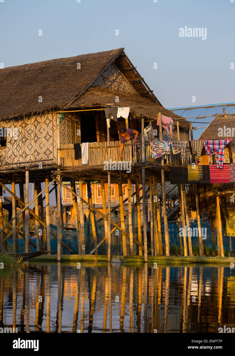Typical House On Stilts, Inle Lake, Myanmar Stock Photo - Alamy