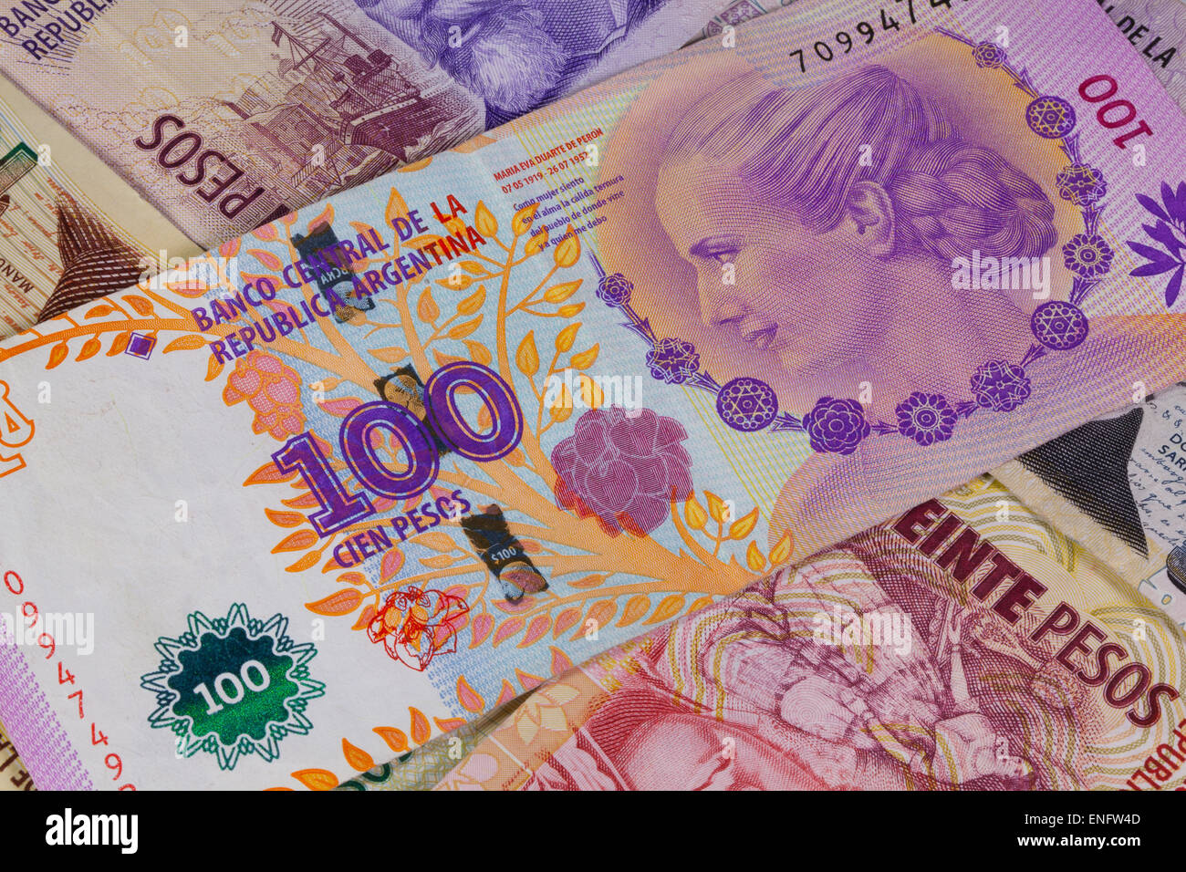 Various banknotes from Argentina on the table Stock Photo - Alamy
