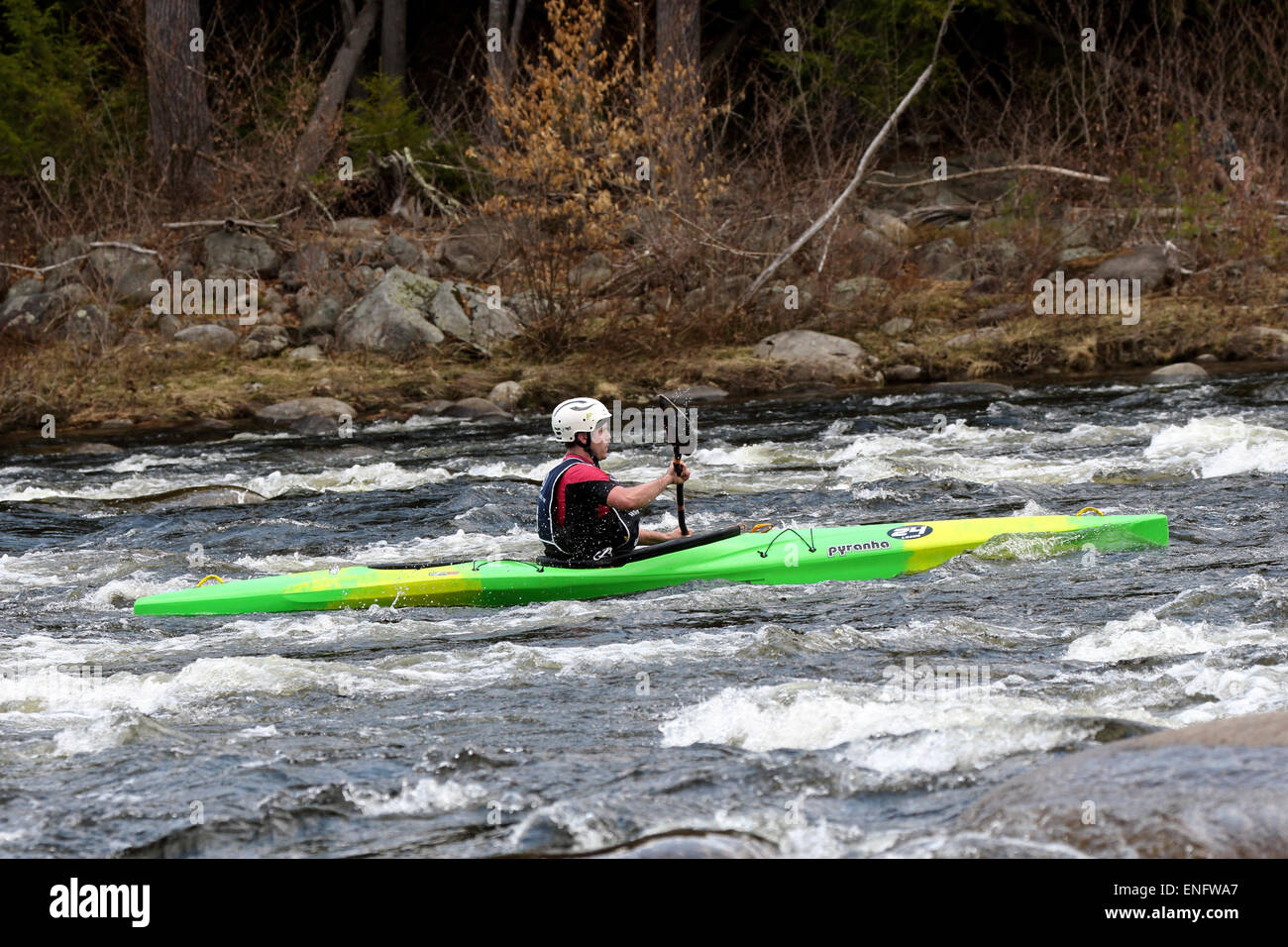 Kayaking on the Hudson River in the Adirondack State Park USA US ...