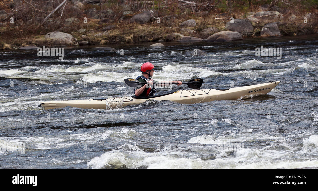Kayaking on the Hudson River in the Adirondack State Park USA US ...