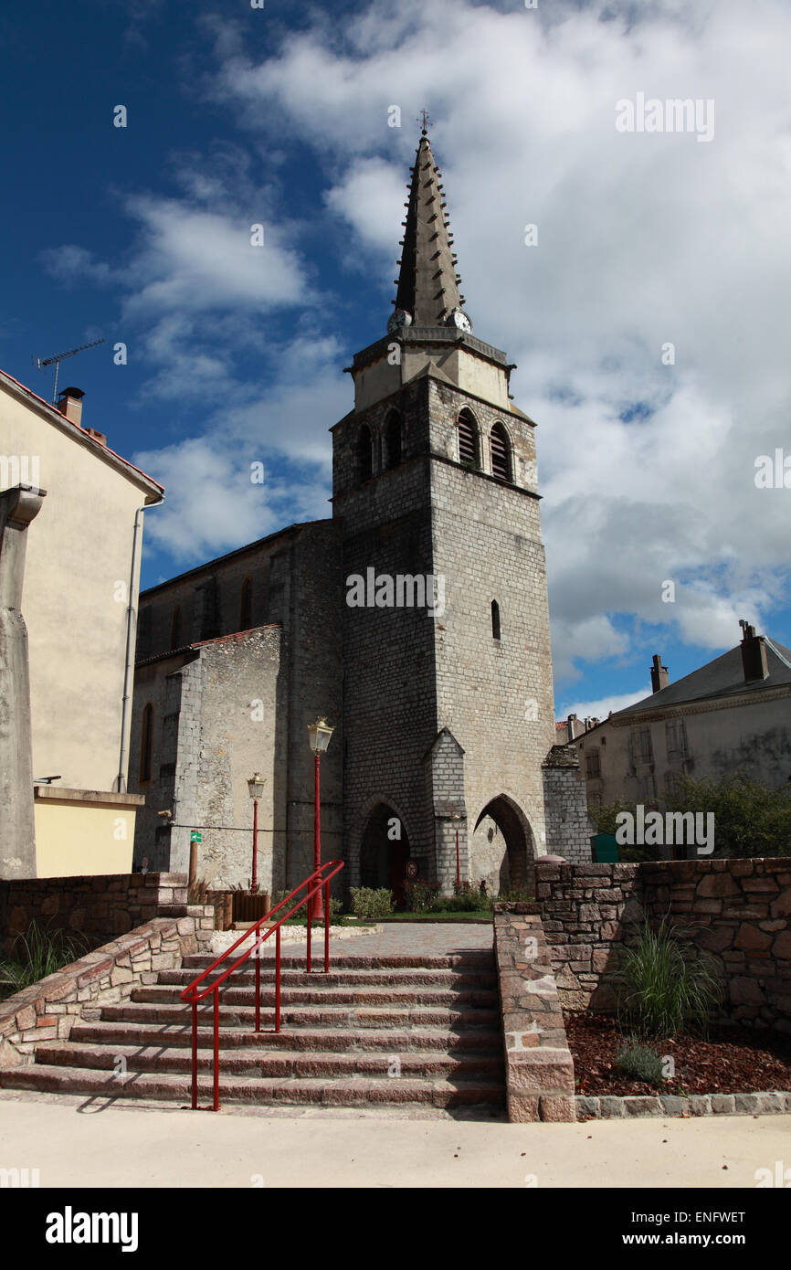 The church of St Girons by the river Salat in the town of St Girons ...