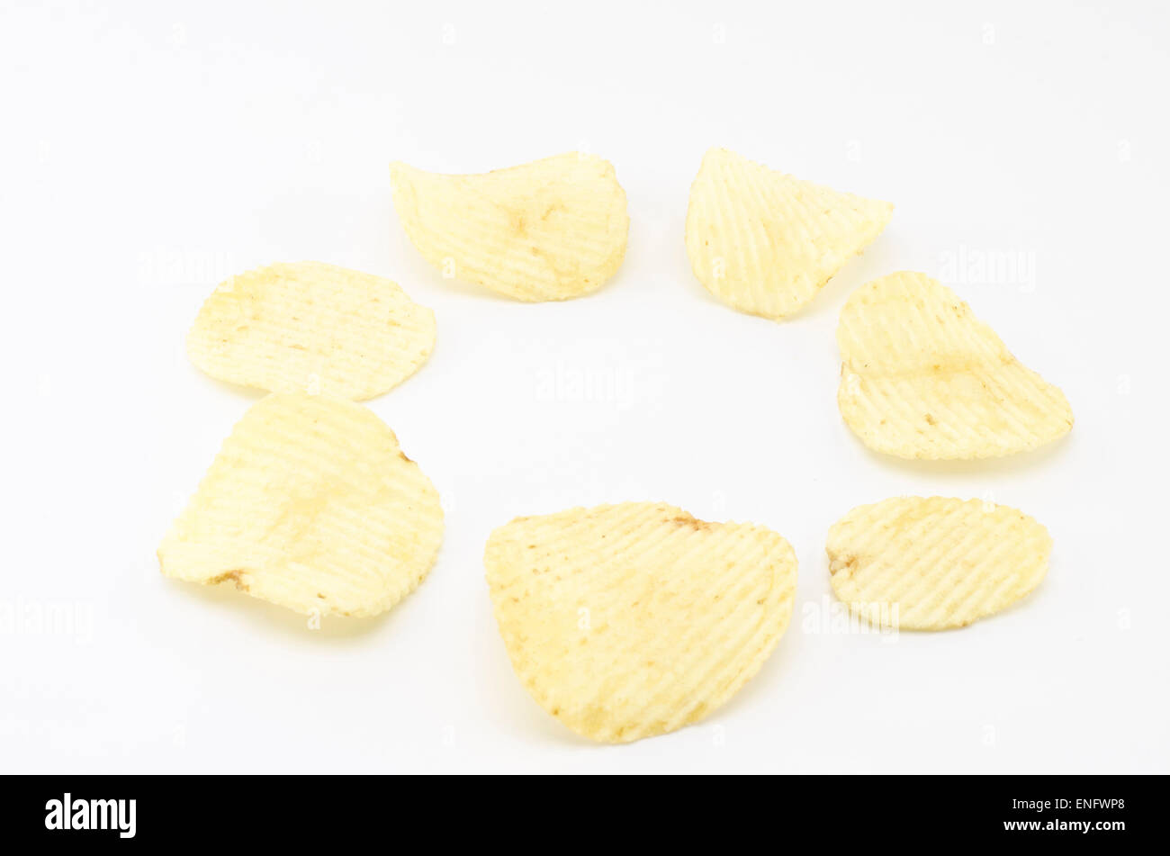 snack potato chips isolated on white background Stock Photo - Alamy
