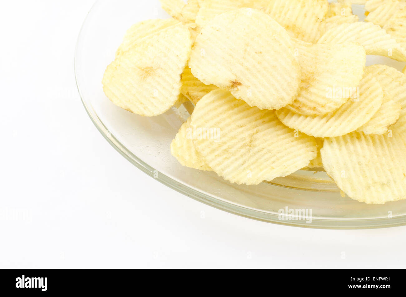 snack potato chips isolated on white background Stock Photo - Alamy