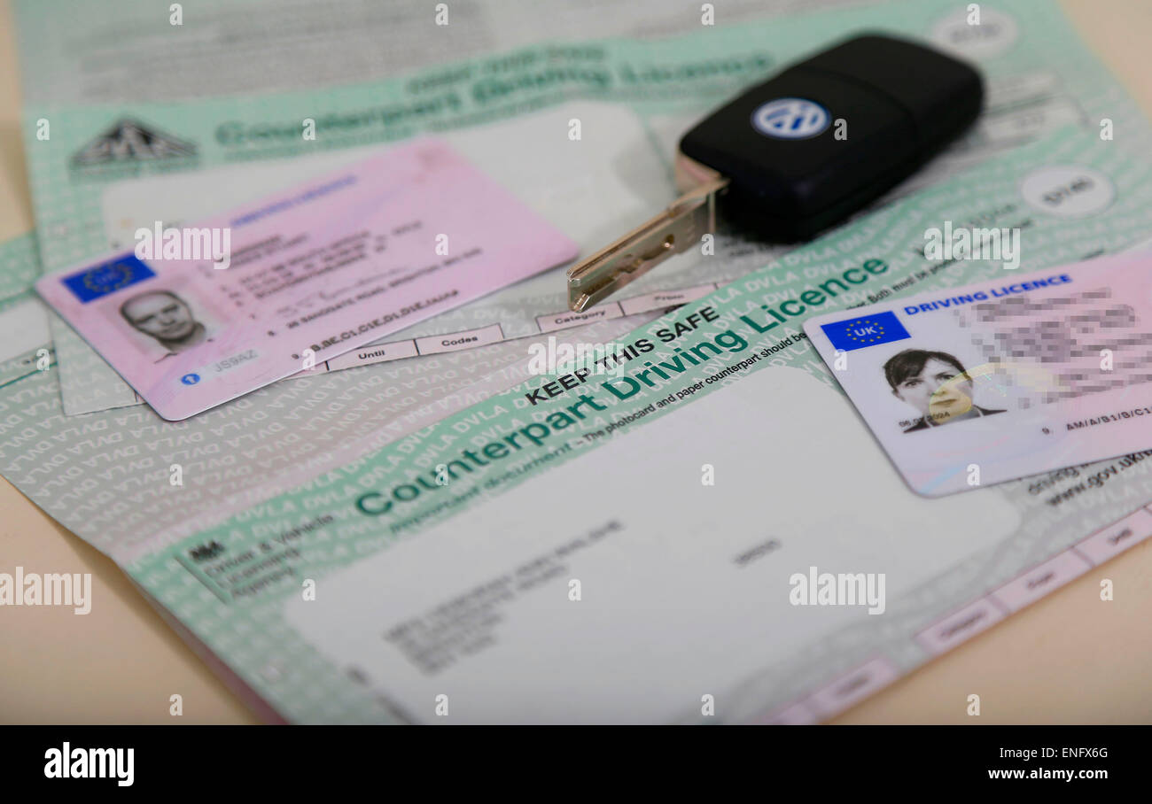 A United Kingdom Paper and Plastic Card Driving Licence Stock Photo - Alamy