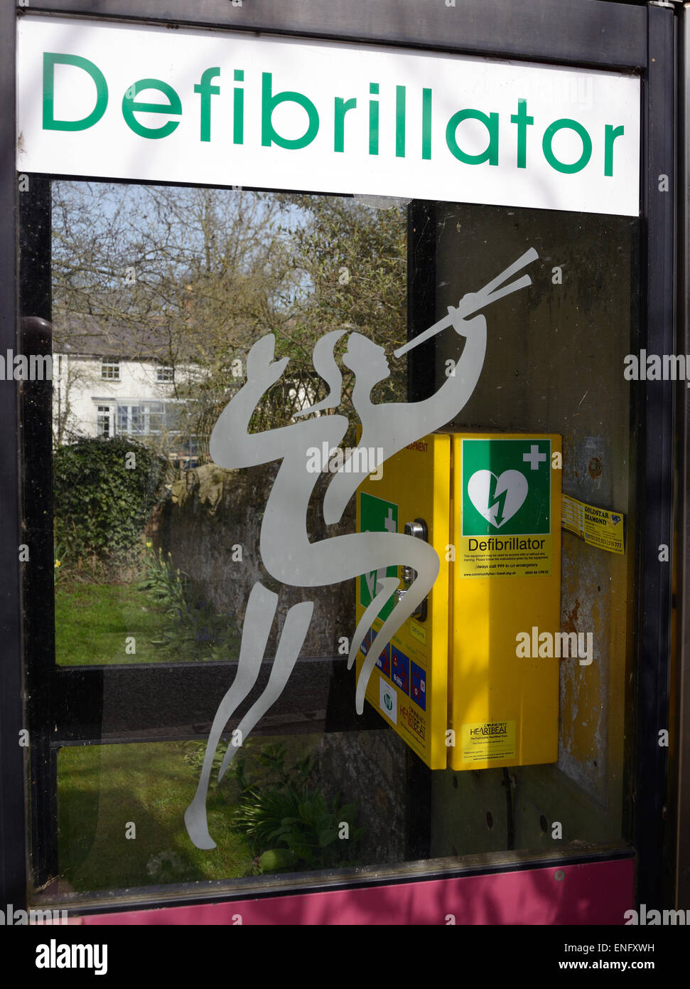 Community phone box converted into a community defibrillator Stock ...