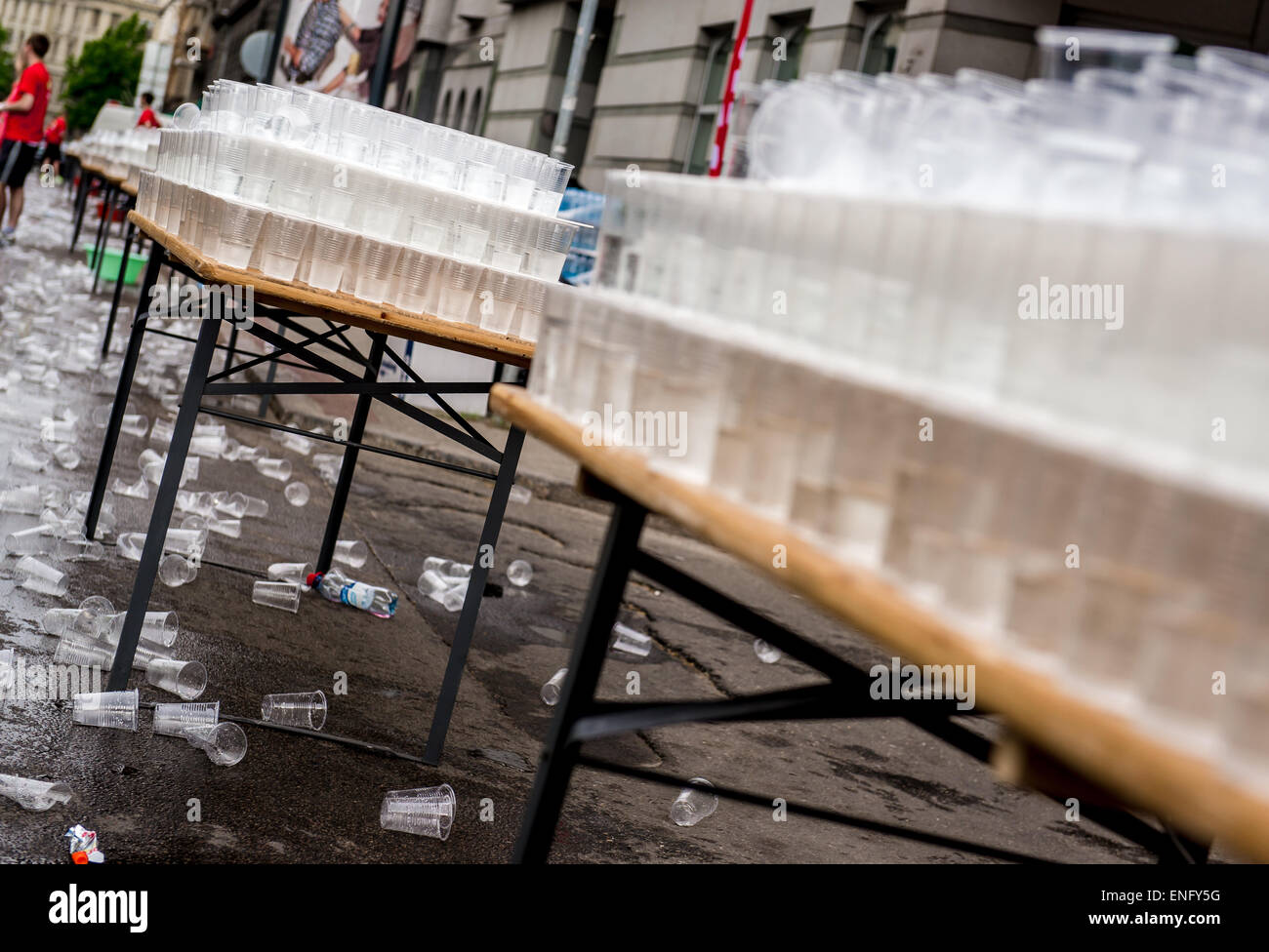 Used water cups Stock Photo - Alamy