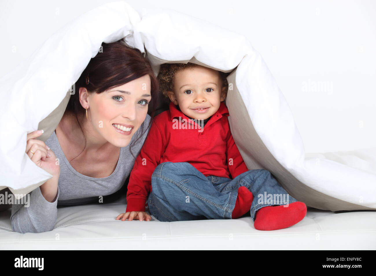 Woman and her son Stock Photo - Alamy