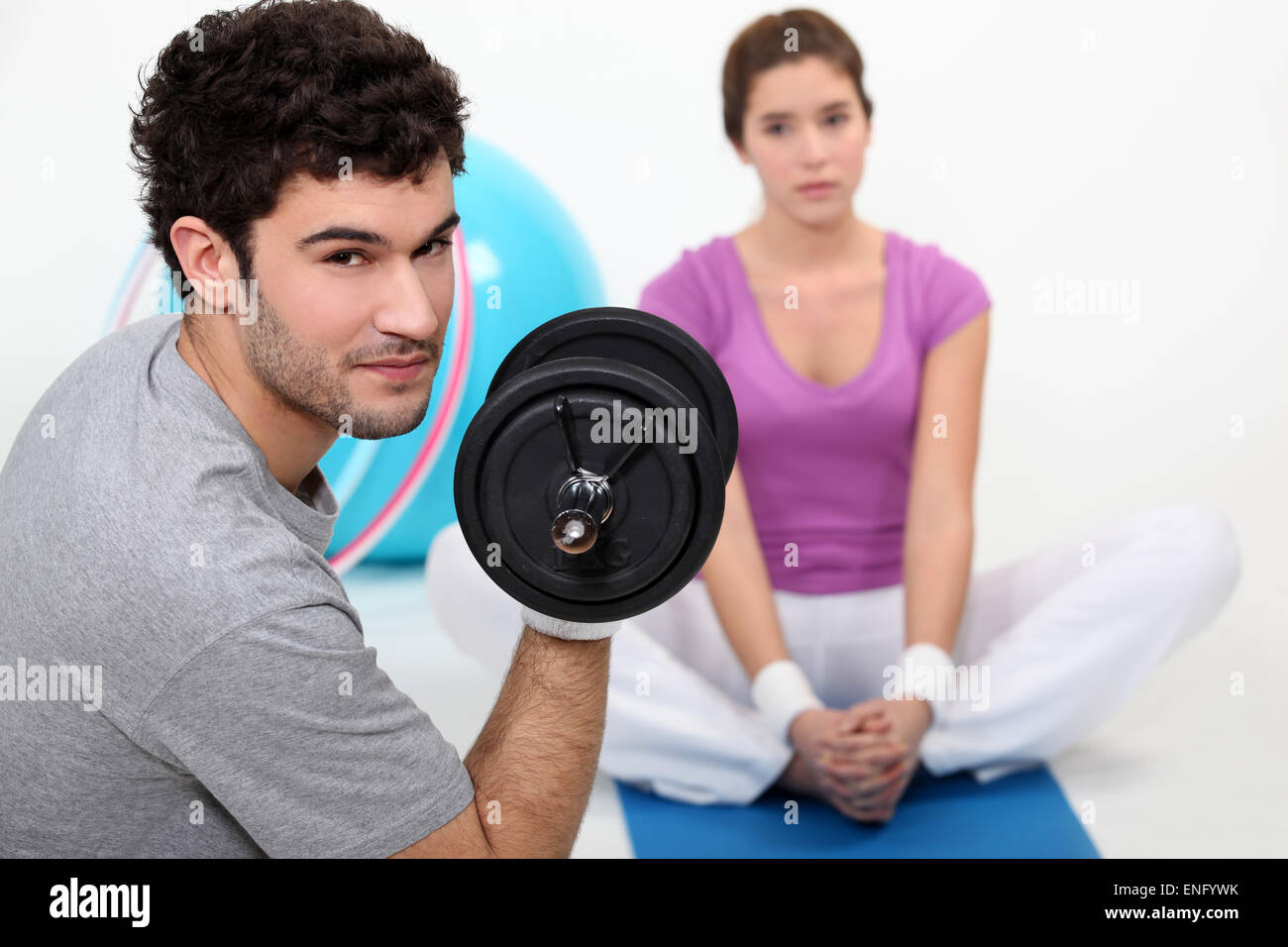 A couple working out Stock Photo - Alamy