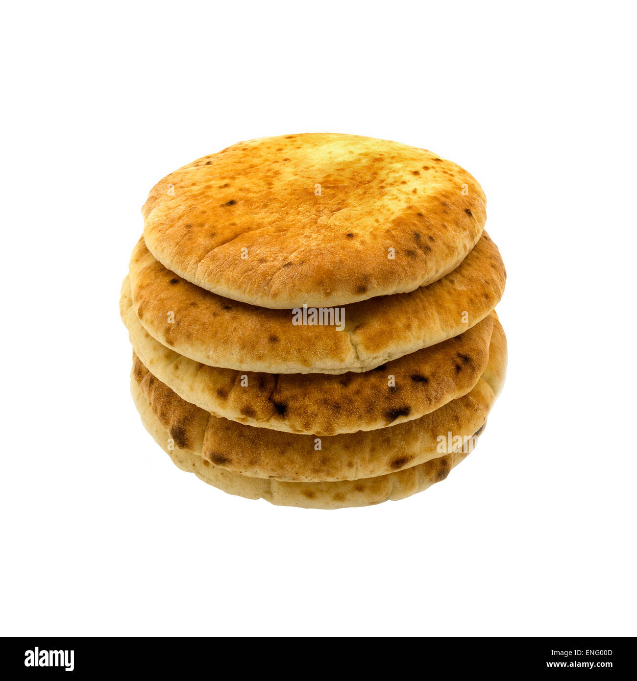 Pita bread isolated on a white background Stock Photo - Alamy