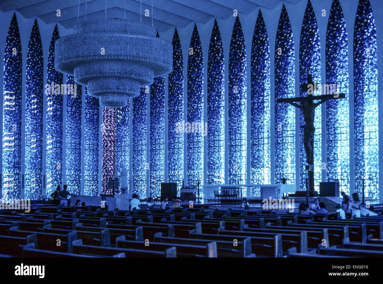 Brazil, Brasilia, colors in the inside of St. John church Stock Photo ...