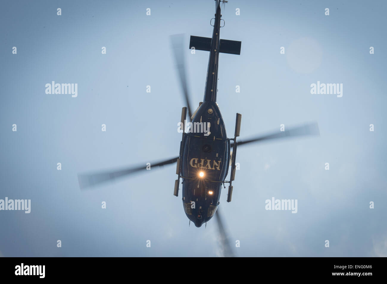 Nypd Helicopter At Night