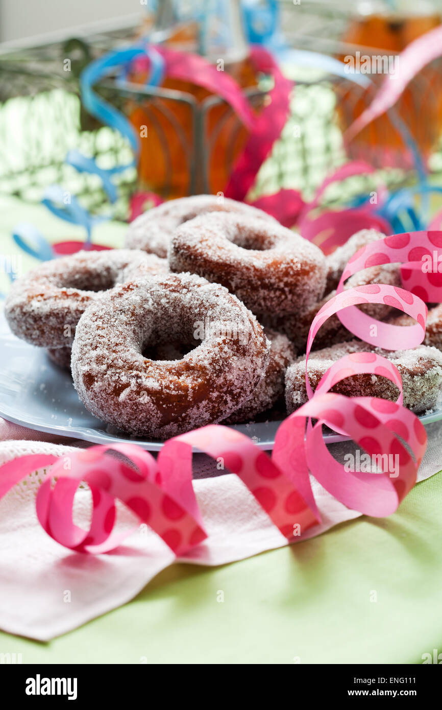 Finnish traditional Vappu food, sugar donuts with sima Stock Photo - Alamy