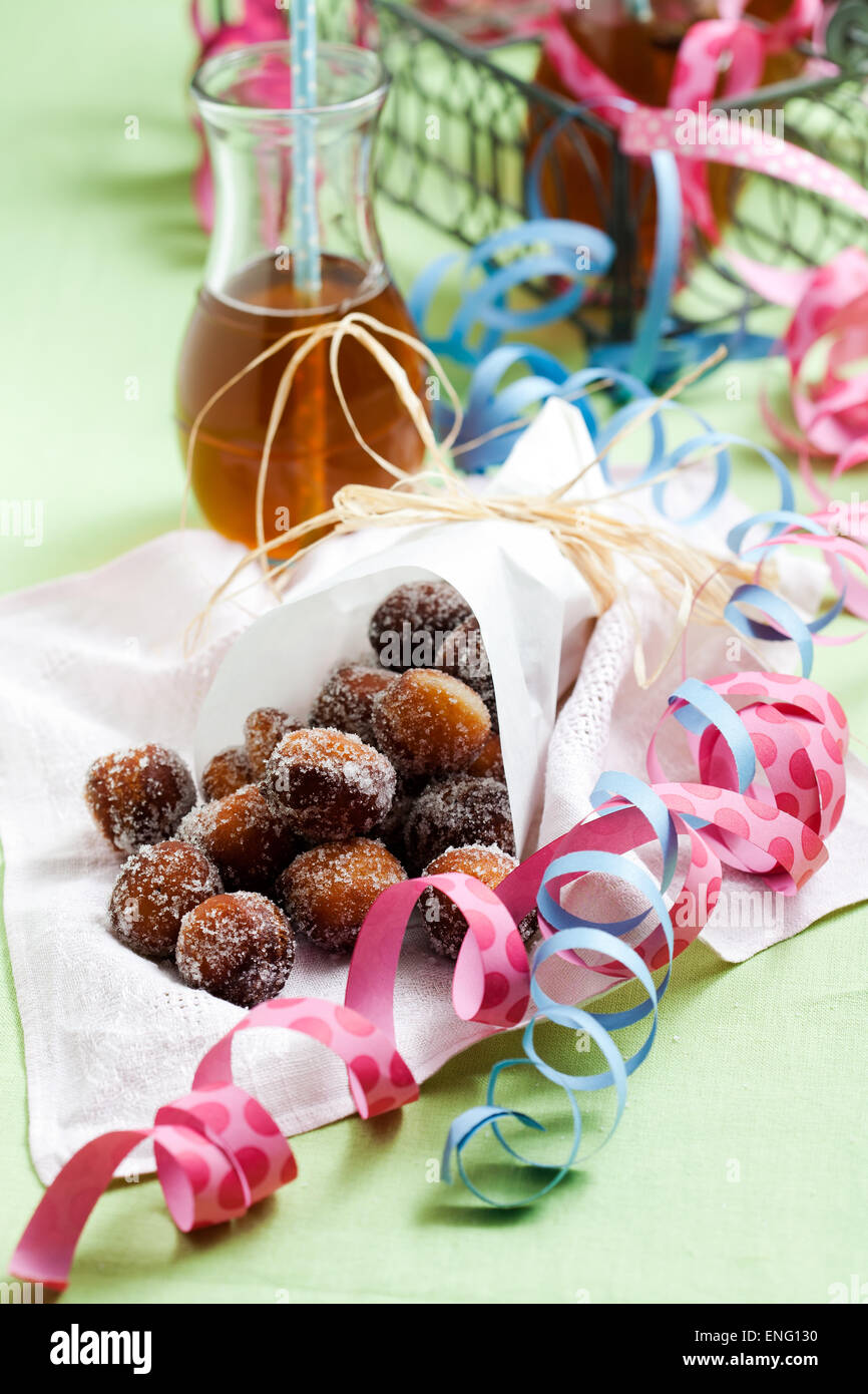 Finnish traditional Vappu food, sugar donuts with sima Stock Photo - Alamy