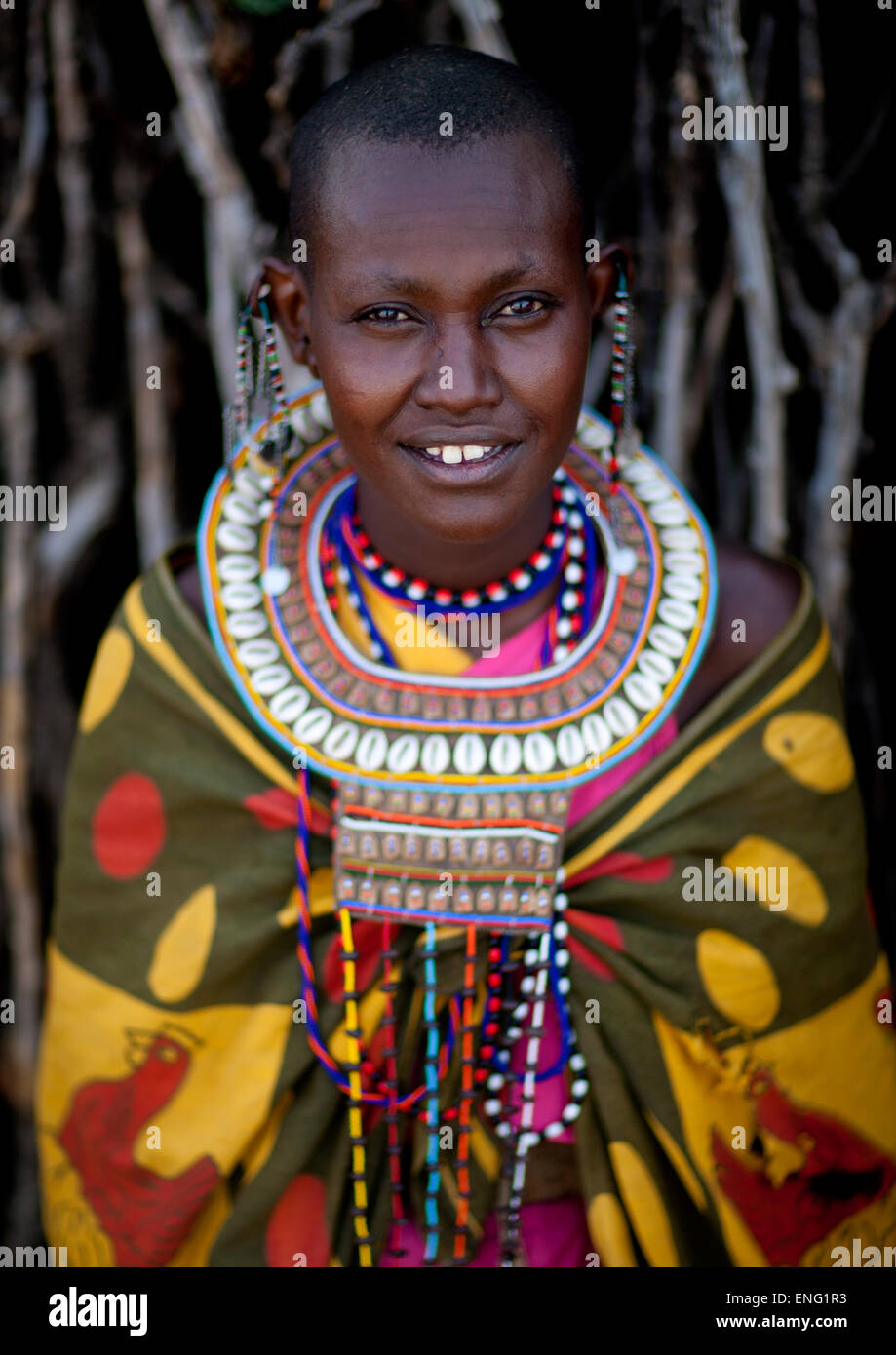 Maasai Tribeswoman In Traditional Maasai Clothing, Nakuru County ...