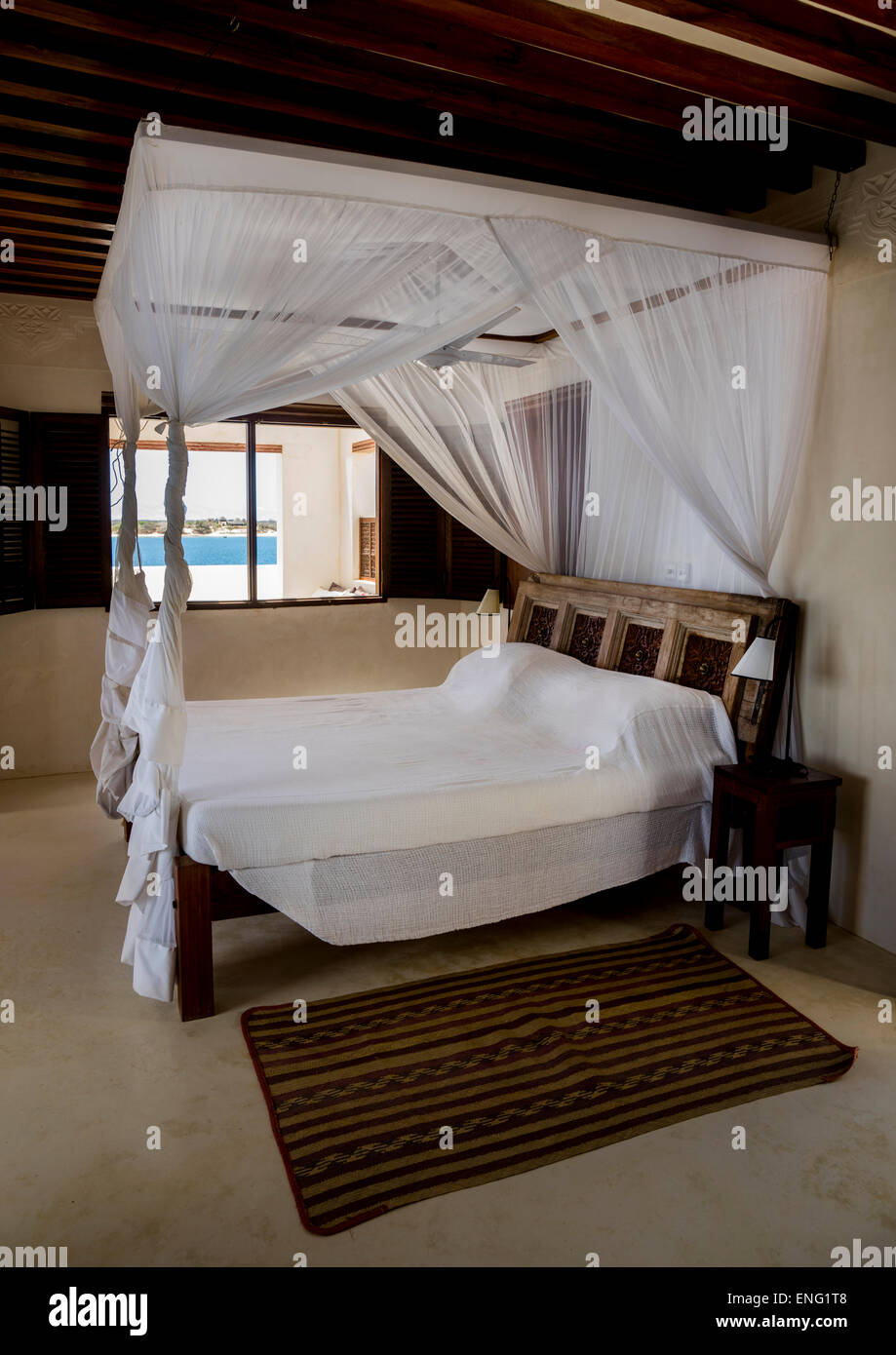 Forodhani House Master Bedroom, Lamu County, Shela, Kenya Stock Photo ...