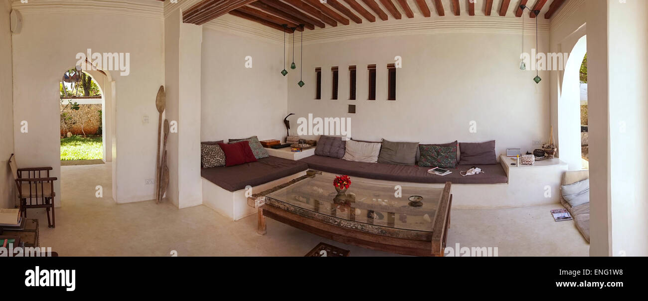 Forodhani House Living Room, Lamu County, Shela, Kenya Stock Photo - Alamy