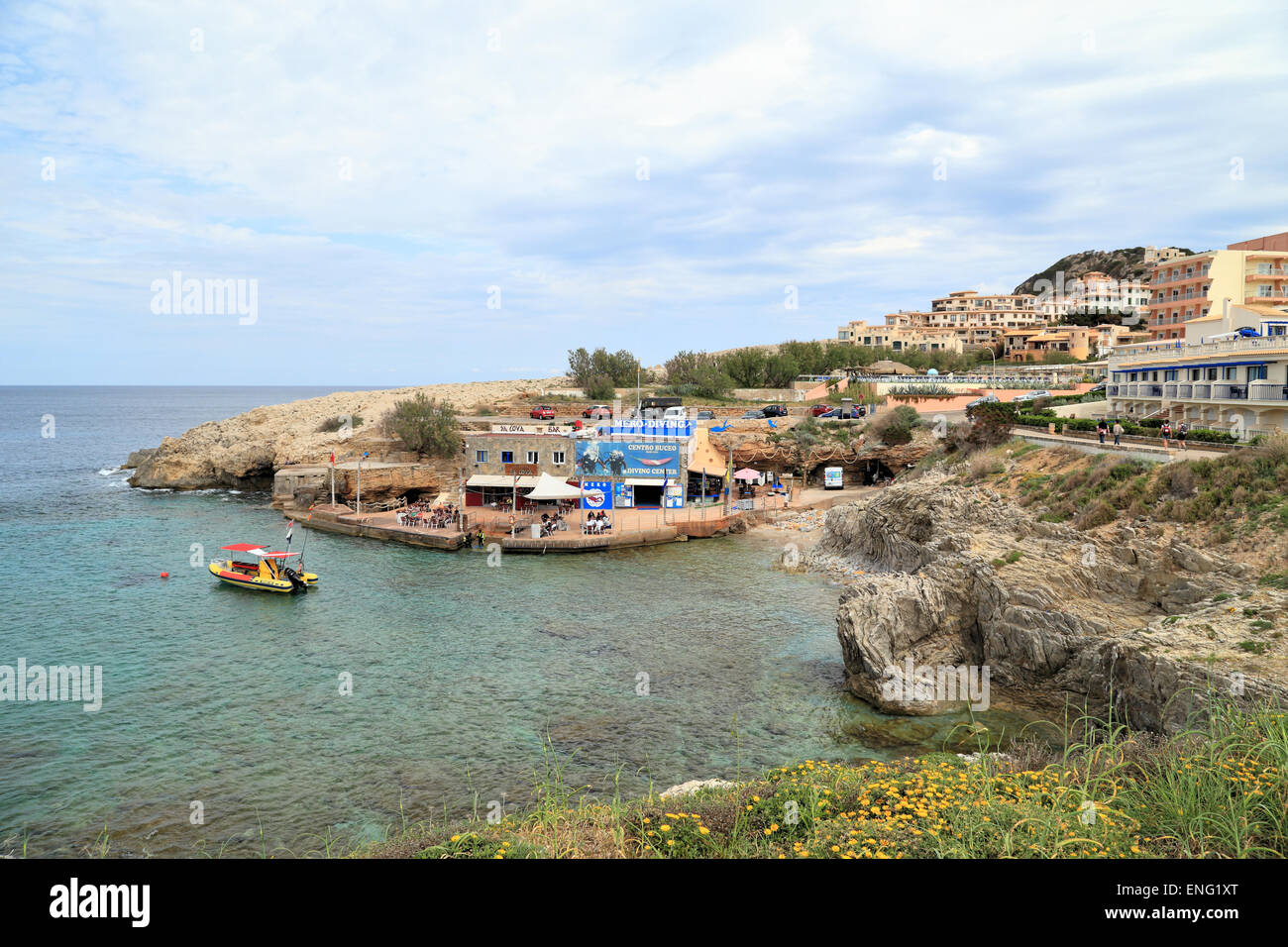 Diving centre in Cala Lliteres, Cala Rajada, Mallorca Stock Photo - Alamy