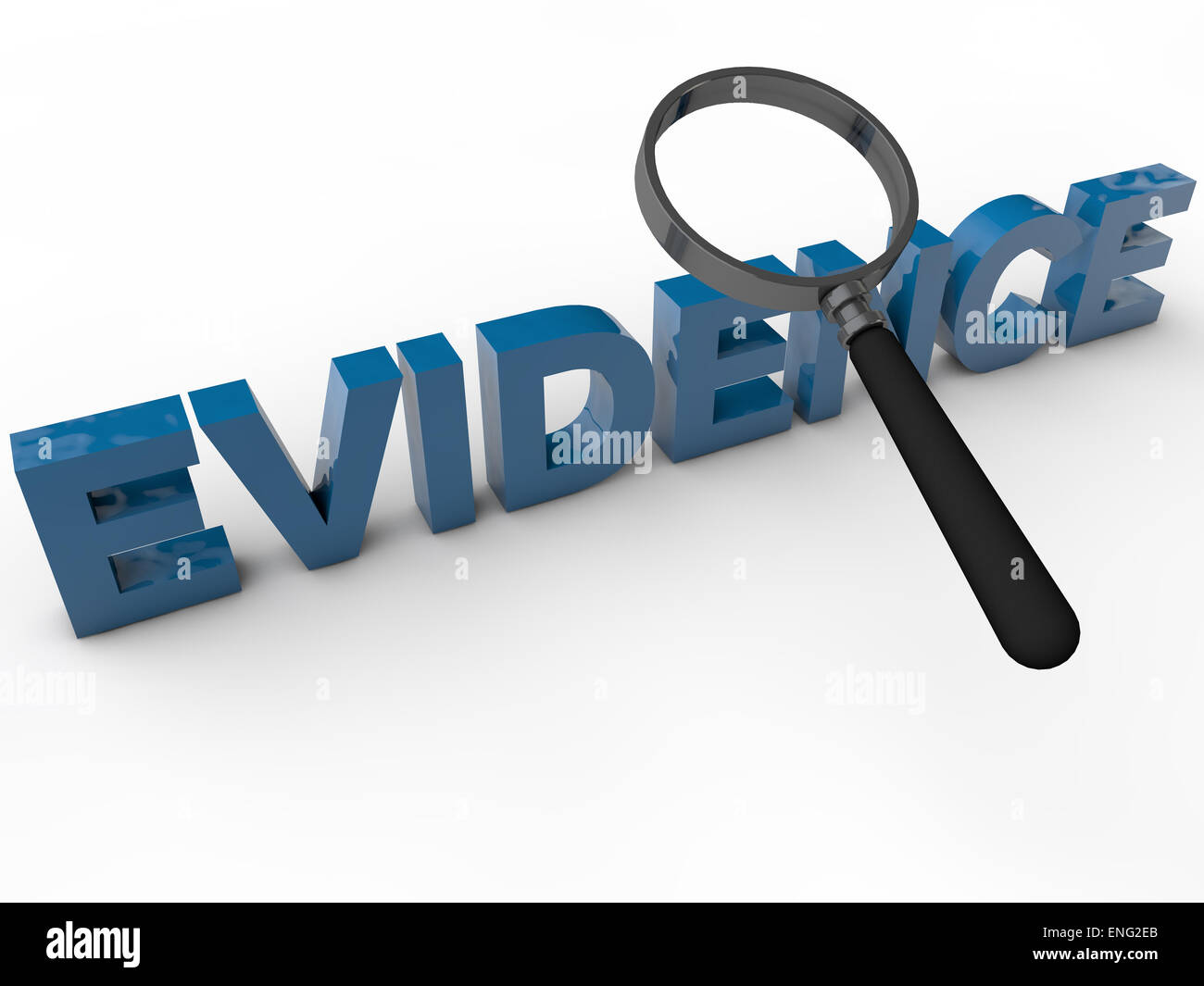 Evidence - 3D Text over white Background Stock Photo - Alamy
