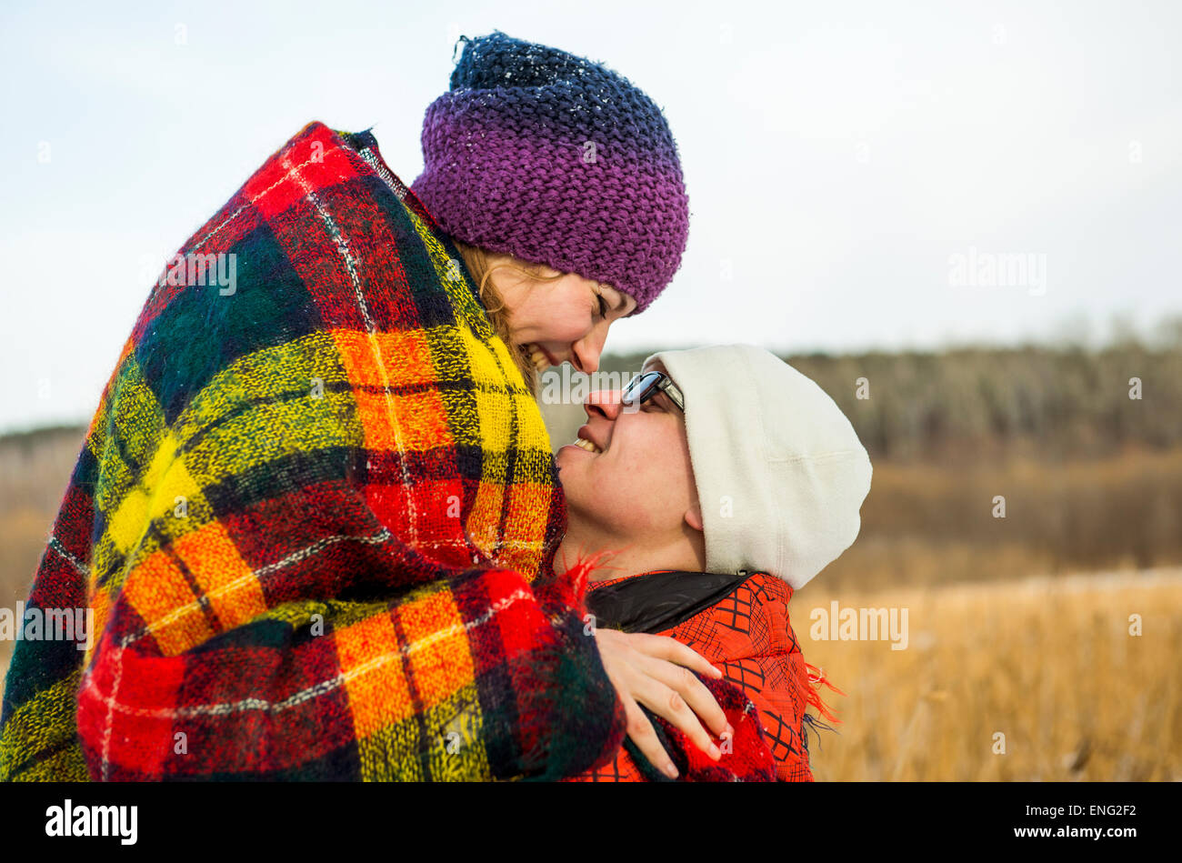 Husband wife wrapped in blanket hi-res stock photography and images - Alamy